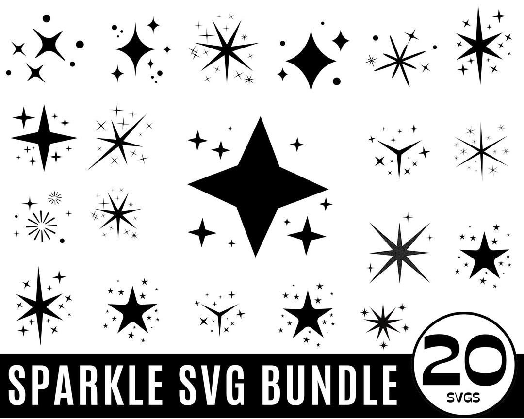 20 SPARKLE SVG Bundle Stars SPARKLE Svg Sparkle cut files - Etsy España
