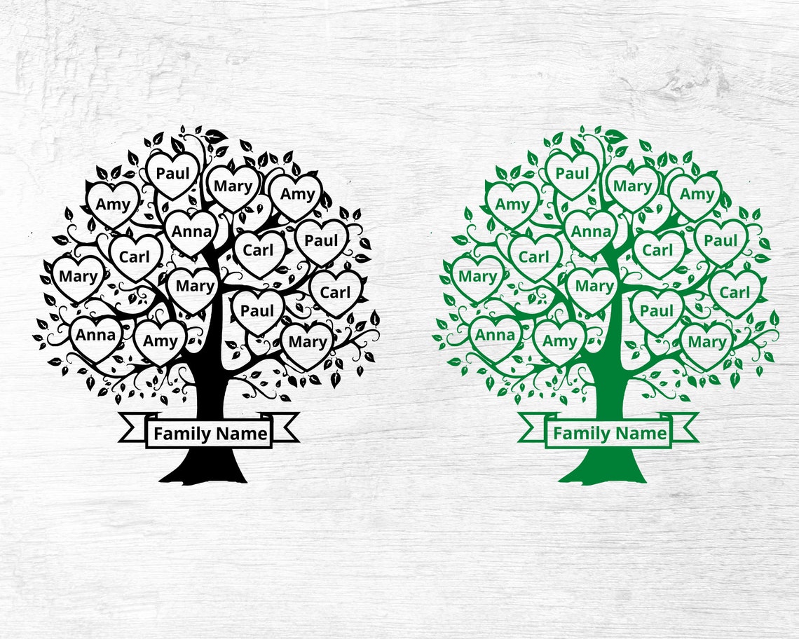 15 People Family Tree Svg Family Tree Svg 15 Members 15 - Etsy Canada