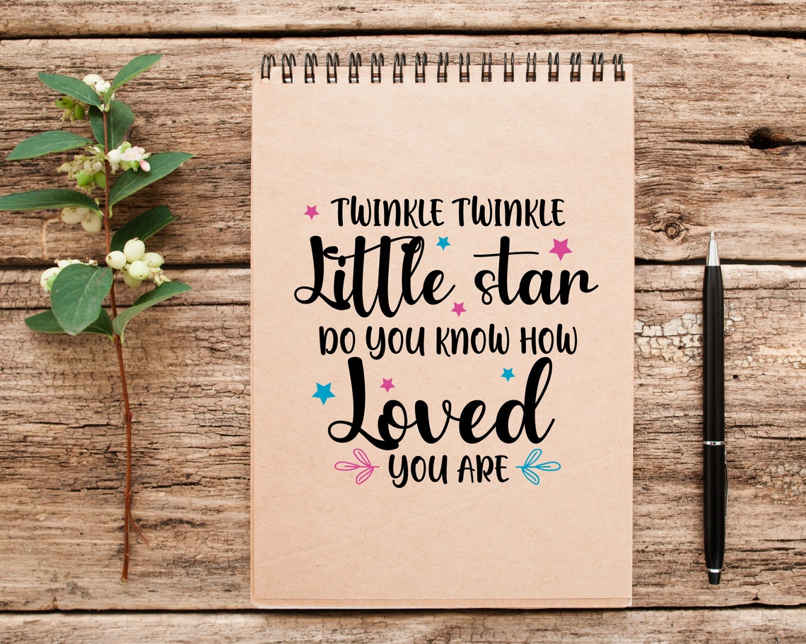 Twinkle Twinkle Little Star SVG Laser Ready File DIY Beautiful - Etsy