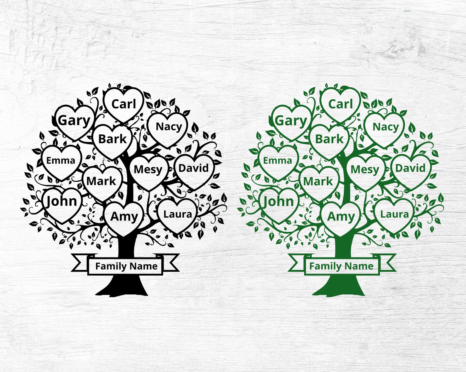 Family Tree 11 Member Svg Family Reunion Svg Family Heart - Etsy