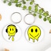 Smiley Face Keychain SVG, Retro Daisy Smiley Face Svg, Smile Key Ring ...