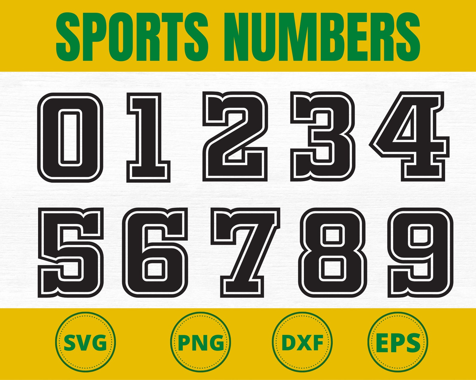 Jersey Number Svg Sport Font Svg Football Numbers Svg | Etsy