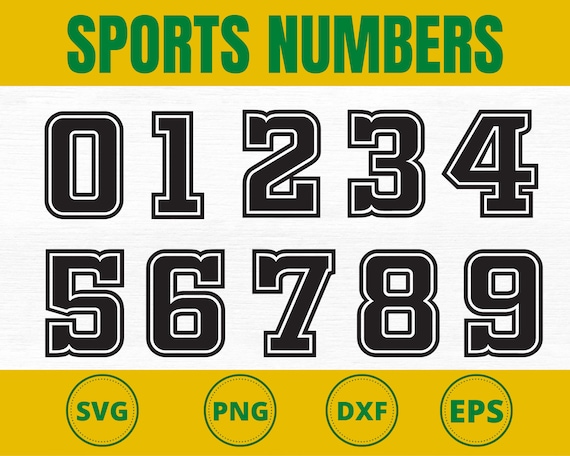 Jersey Number Svg Sport Font Svg Football Numbers Svg | Etsy