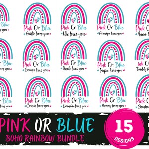 Pink or Blue Boho Rainbow Svg Clipart Bundle Hand Drawn Boho Rainbow ...