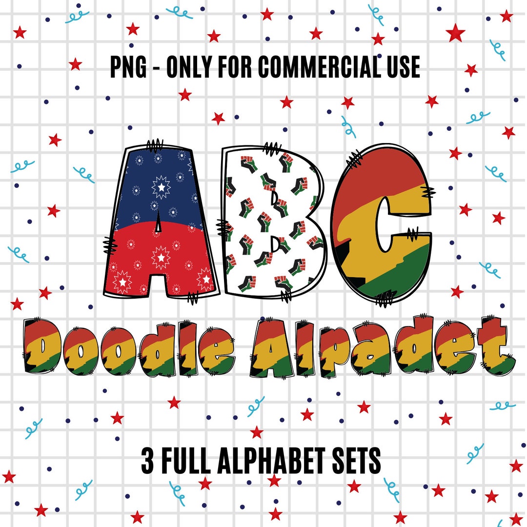 Juneteenth Alphabet Bundle Png, Western Small & Capital Letters ...