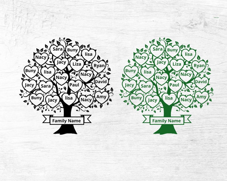 Family Tree Svg 20 Members Family Reunion Svg Tree Split - Etsy