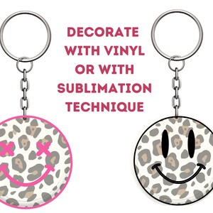 Smiley Face Keychain SVG, Retro Daisy Smiley Face Svg, Smile Key Ring ...