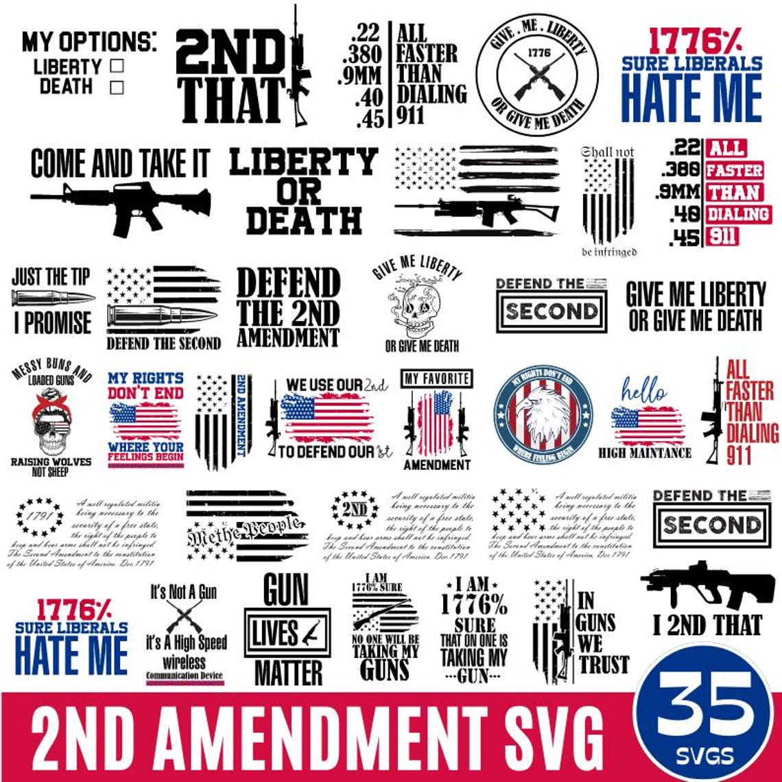 2nd Amendment Svg Bundle, Second Amendment Svg, Gun Rights Svg, 2nd ...