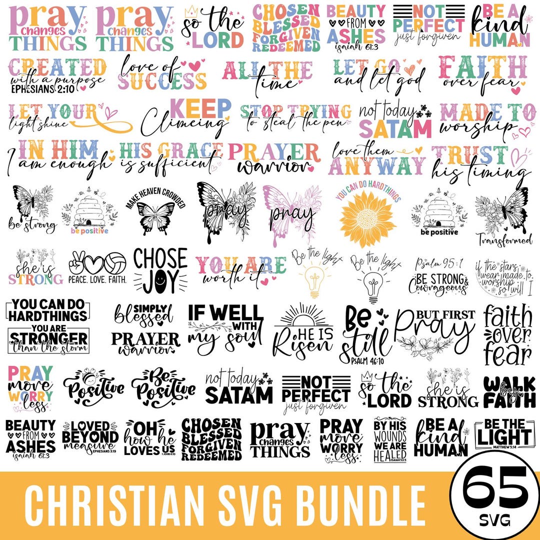 65 Bible Verses SVG Bundle, Christian SVG, Motivational Quotes Svg ...