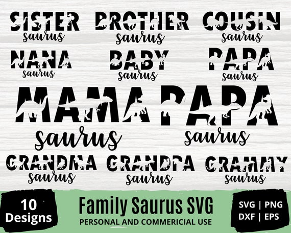 Family Saurus Svg Bundle Dinosaur Family Svg Matching Family - Etsy