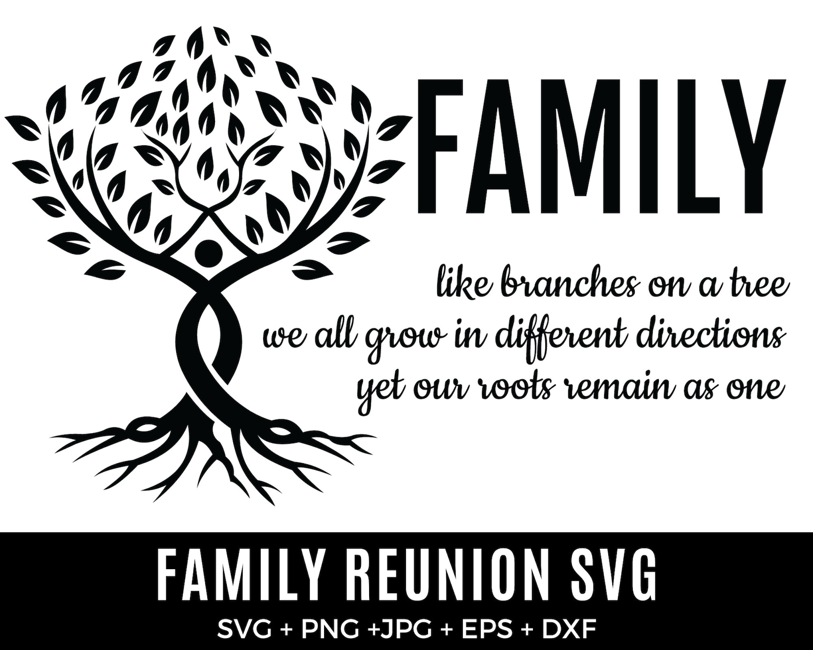 Family Reunion Svg Family Tree With Quotation Svg Tree of - Etsy