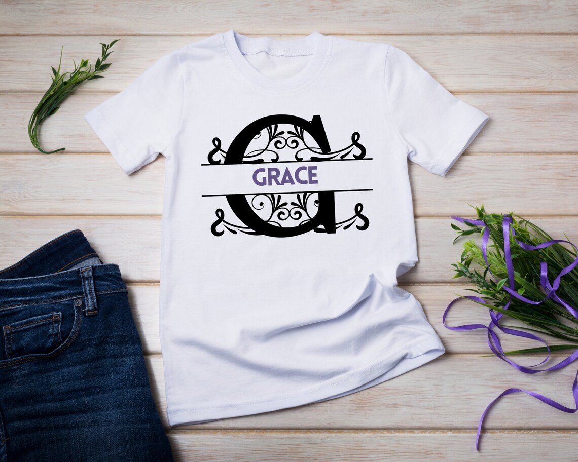 Split Monogram SVG Family Name SVG Split Alphabet Svg | Etsy