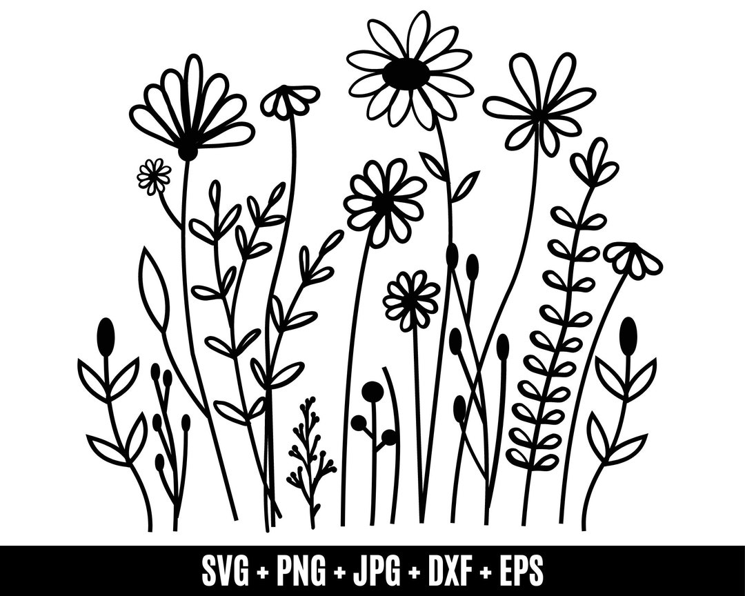 Wildflowers Svg, Floral Frame Svg, Split Monogram Svg, Bouquet SVG ...