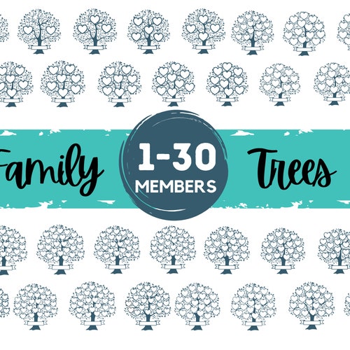 Family Tree 15 Members Svg Family Heart Tree Svg/png.dxf - Etsy