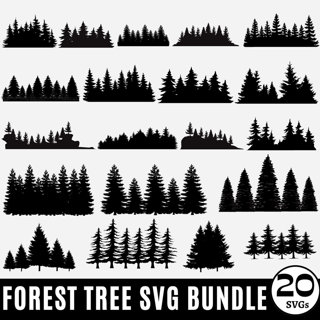 Forest Svg Bundle, Pine Tree Bundle, Pine Tree Border Svg, Tree of Life ...