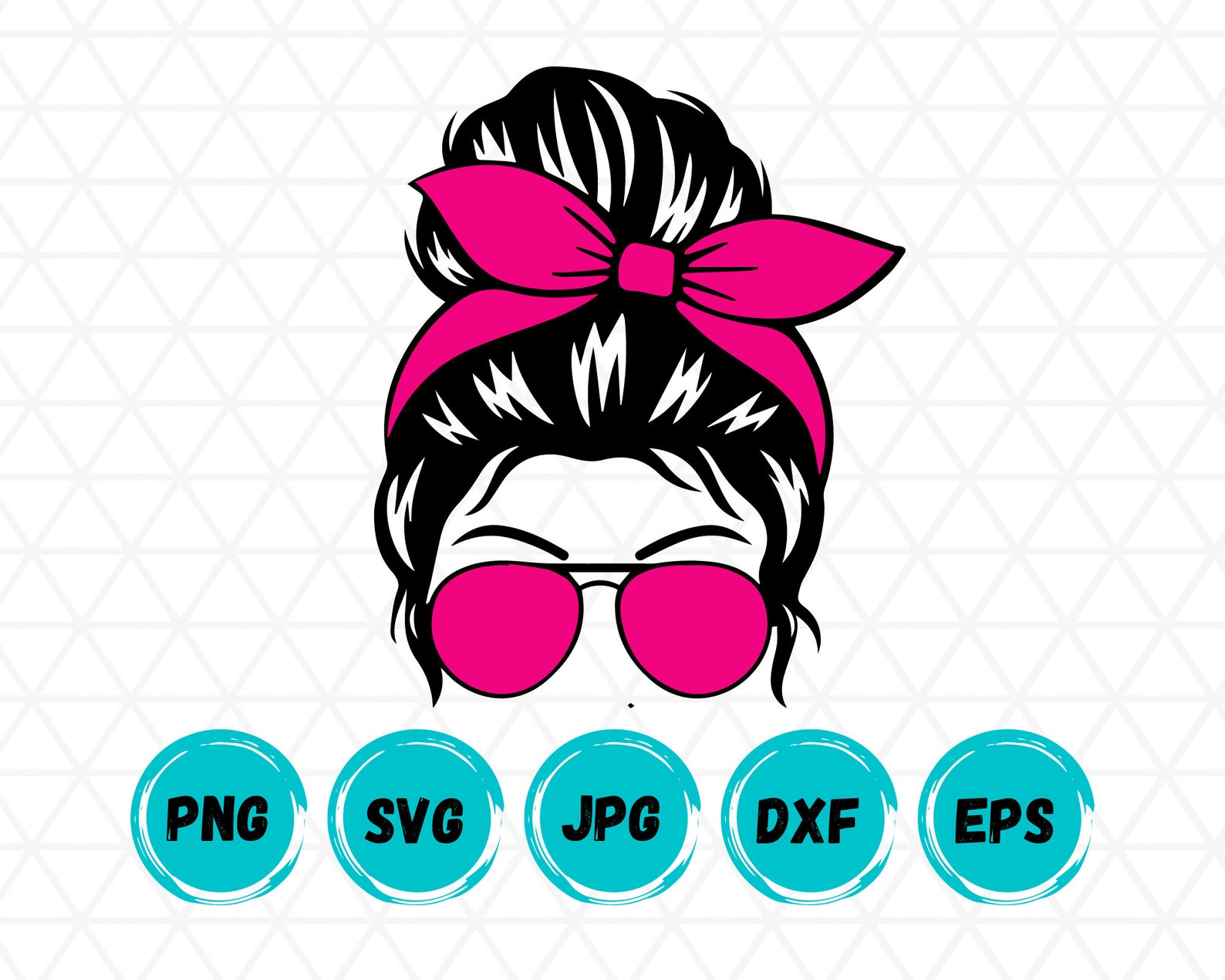 Messy Bun Svg Mom Life Svg Messy Bun Hair Svg Messy Bun Etsy