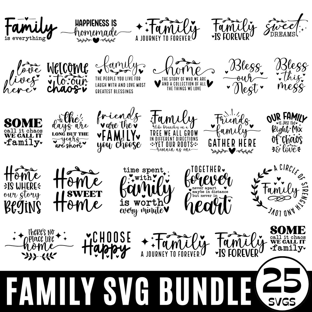 25 Family Quotes Bundle, Quote Sign Svg, Family Quote Png, Farmhouse ...