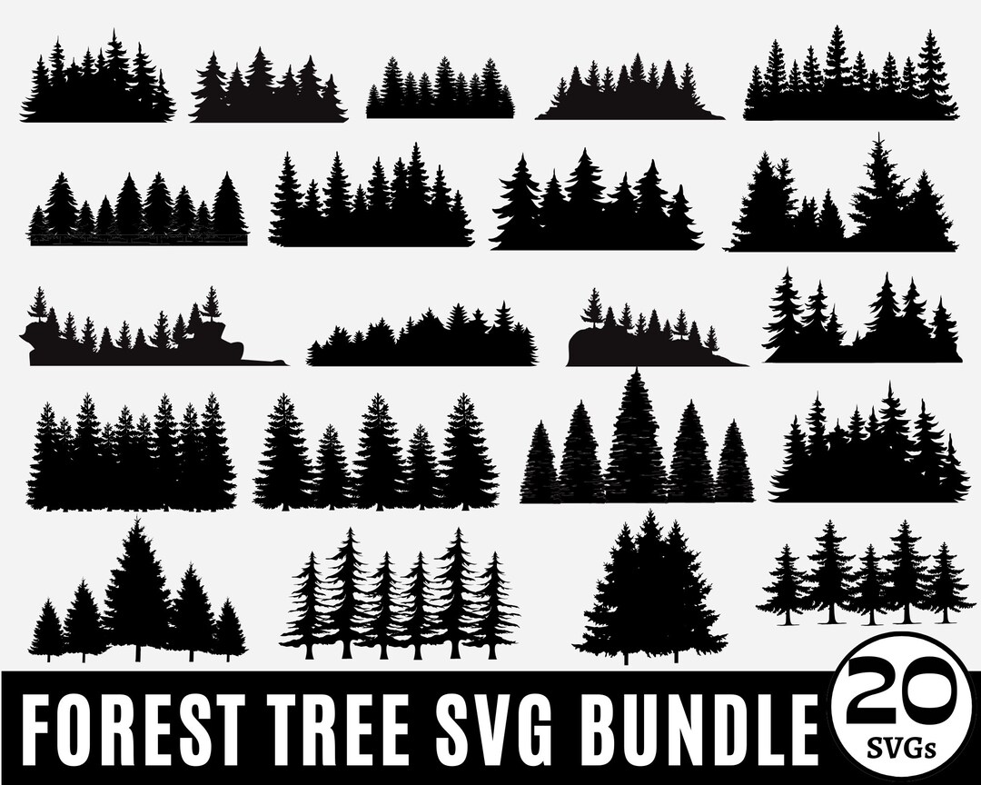 Forest Svg Bundle Pine Tree Bundle Pine Tree Border Svg - Etsy