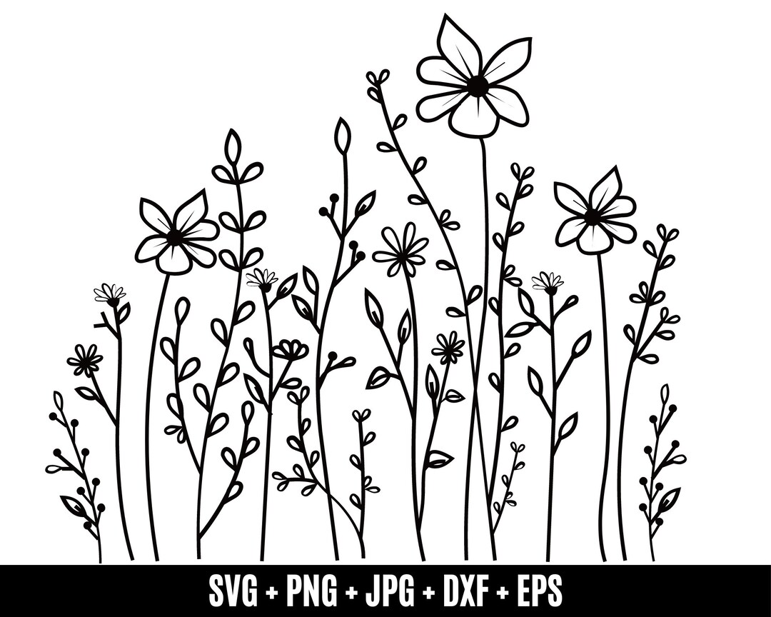 Wildflowers Svg, Floral Frame Svg, Split Monogram Svg, Bouquet SVG ...