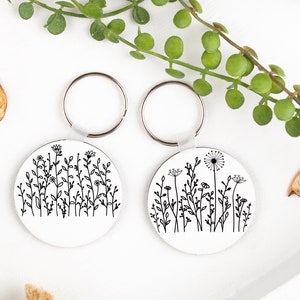 Floral Keychain SVG Bundle, Key Ring Svg, Keychain Pattern Svg, Round ...