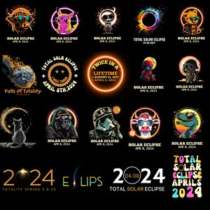 Total Solar Eclipse 2024 PNG Bundle, Solar Eclipse Png, Blacked Out in ...