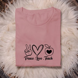 Peace Love Teach Svg, Peace Love SVG, Teacher Svg, Teaching Svg ...