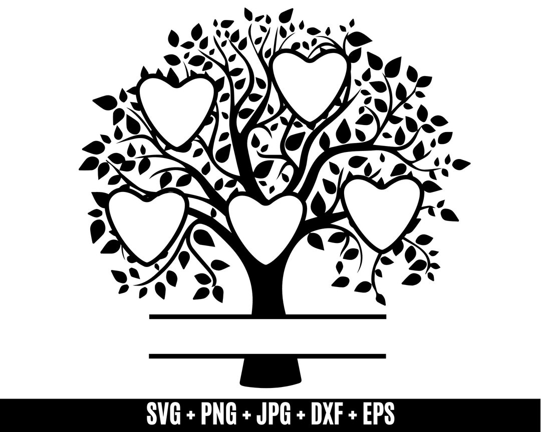 Family Tree Svg 5 Members, Tree of Life Svg, Family Reunion Svg, Family ...