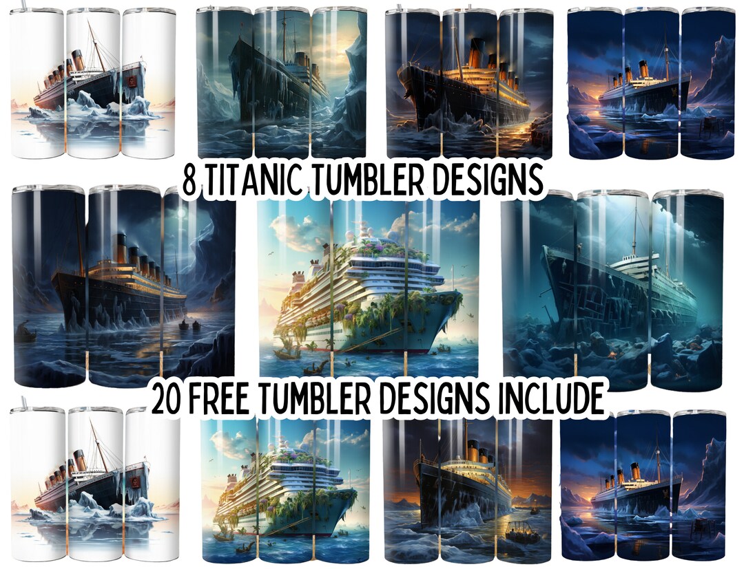 3D Titanic 20 Oz Sublimation Tumbler Design,titanic Straight Skinny ...