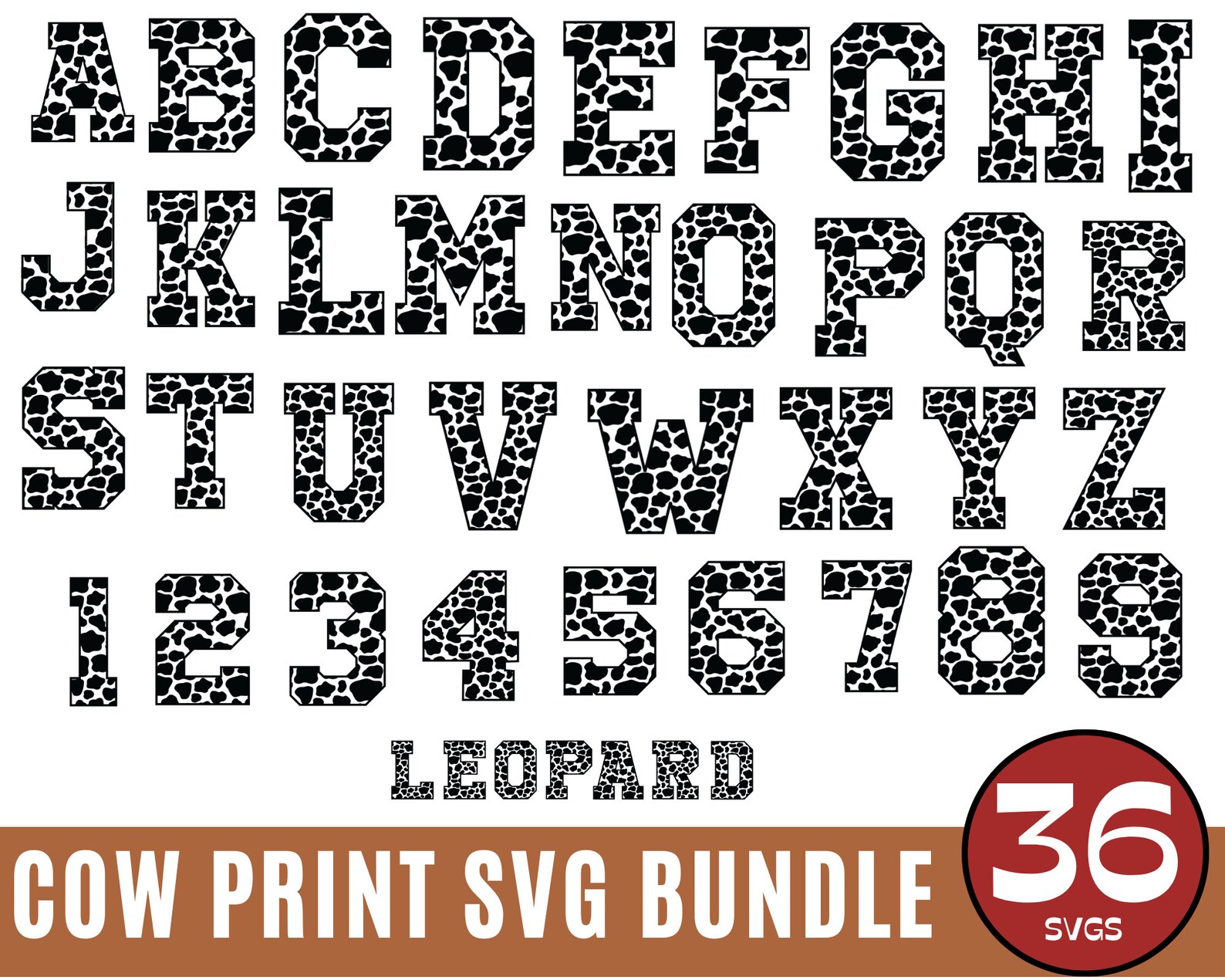 36 Cow Print Alphabets Svg Cow Svg Child Blocks Alphabets - Etsy Canada