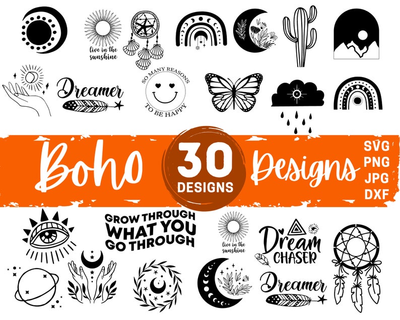 Boho Svg Bundle Hand Drawn Boho Rainbow Svg Boho Svg - Etsy