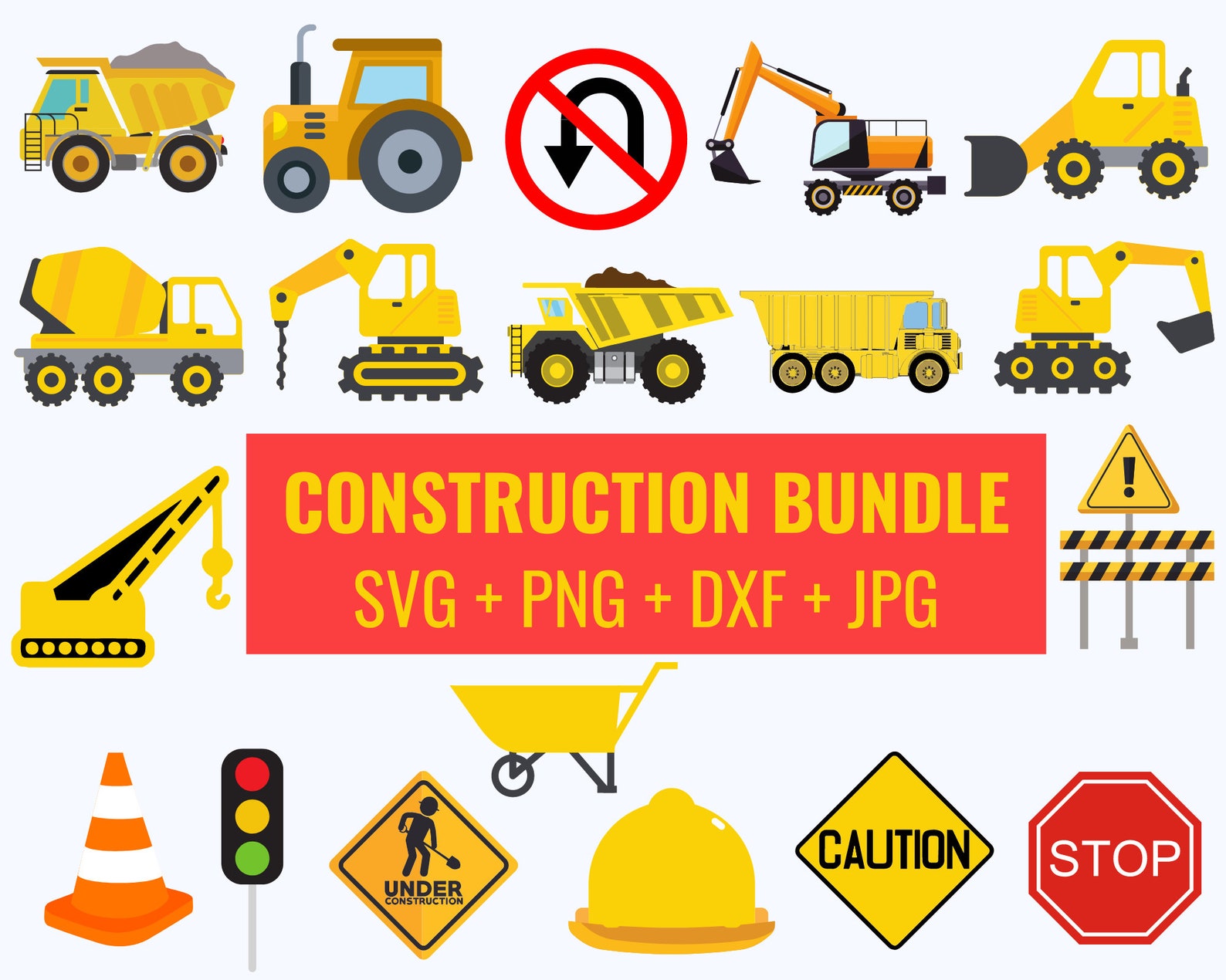 Construction SVG Trucks Svg Excavator Svg Construction - Etsy
