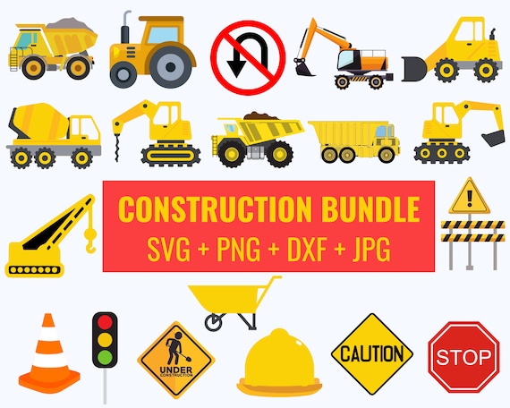 Construction SVG Trucks Svg Excavator Svg Construction - Etsy