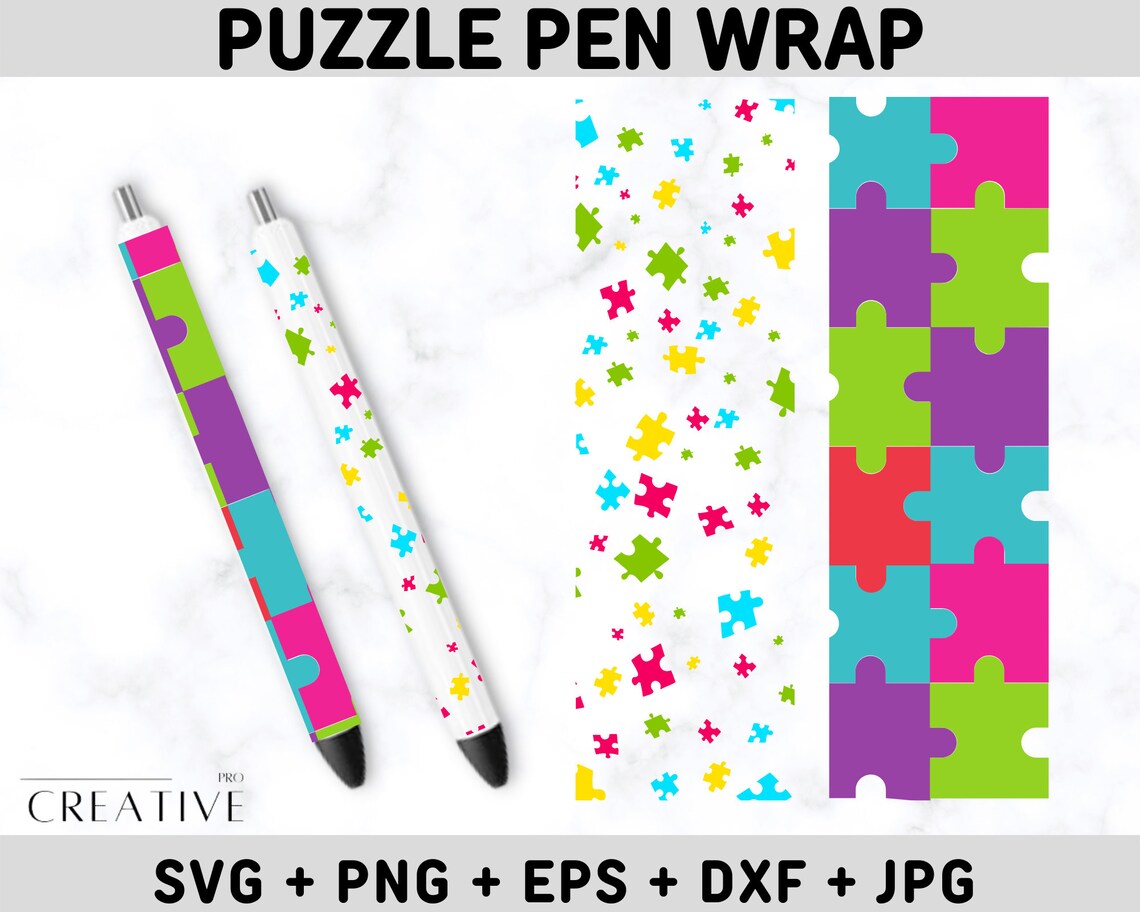 Pen Wrap SVG PNG Puzzle Pen Wrap Svg Pen Wrap Pattern - Etsy