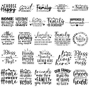 25 Family Quotes Bundle, Quote Sign Svg, Family Quote Png, Farmhouse ...