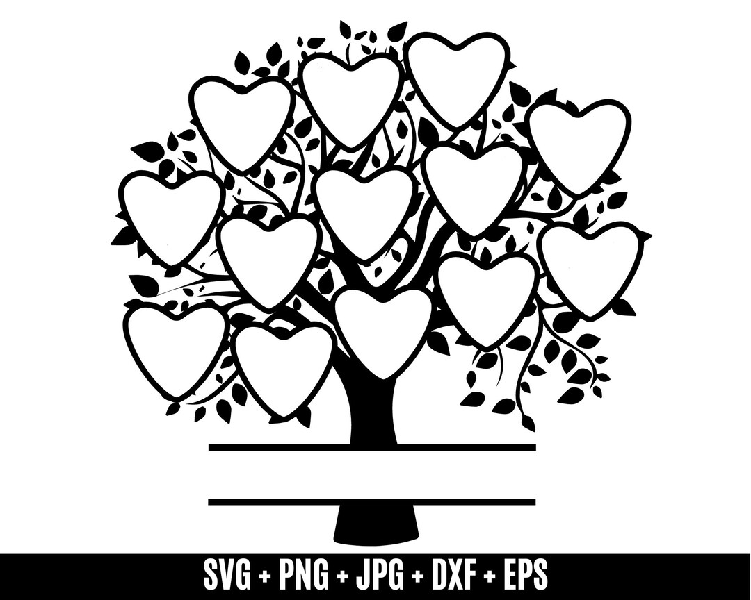 Family Tree Svg 13 Members, Tree of Life Svg, Family Reunion Svg ...