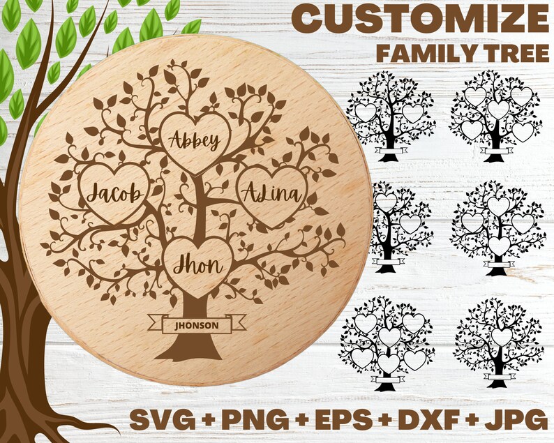 Custom Family Tree Svg Members Custom Family Tree Svg Names - Etsy