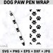 Dog Paw Pen Wrap, Pen Wrap SVG PNG, Pen Wraps Patterns, Glitter Pen ...