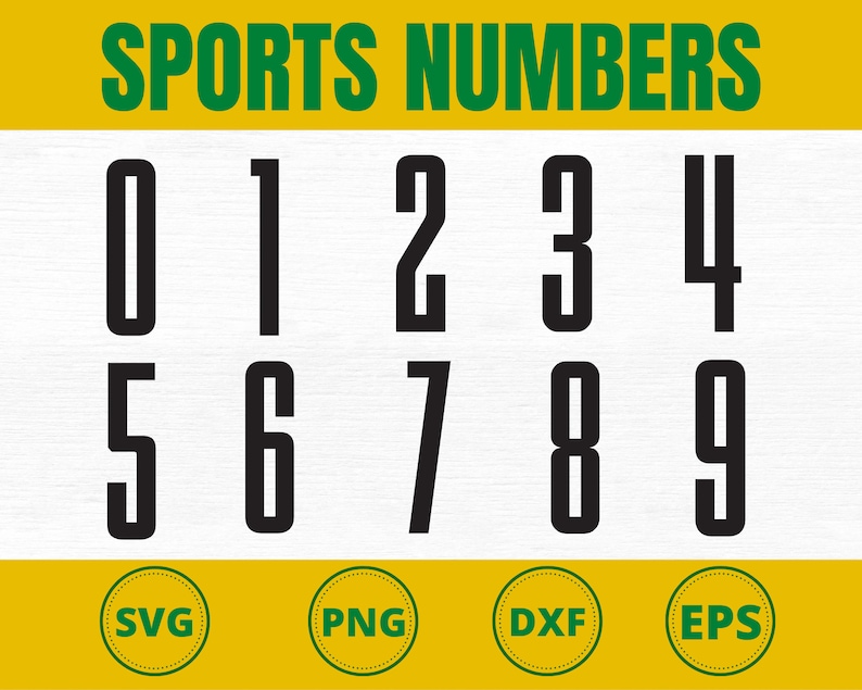 Sport Numbers Svg Jersey Numbers Svg Football Numbers Svg - Etsy