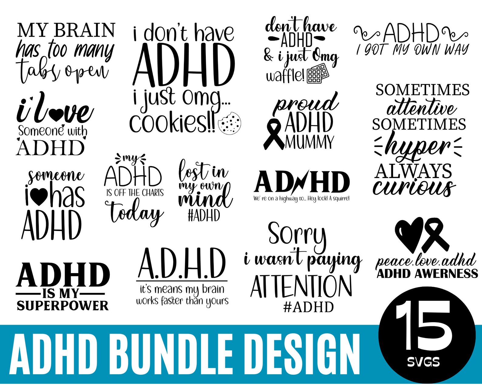 ADHD Aware Svg ADHD Awareness Adhd Svg File ADHD Cut File - Etsy Canada