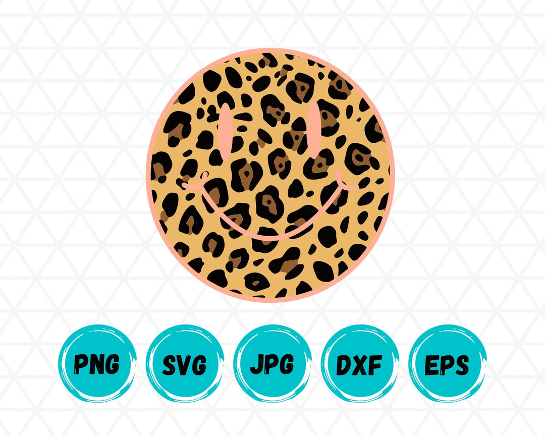 Leopard Smiley Face Svg Smiley Face Svg Cricut Leopard Svg - Etsy Denmark