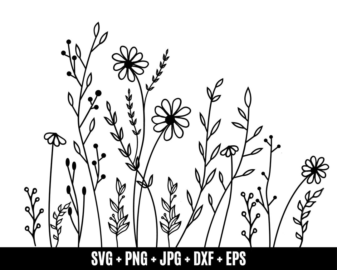 Wildflowers Svg, Floral Frame Svg, Split Monogram Svg, Bouquet SVG ...