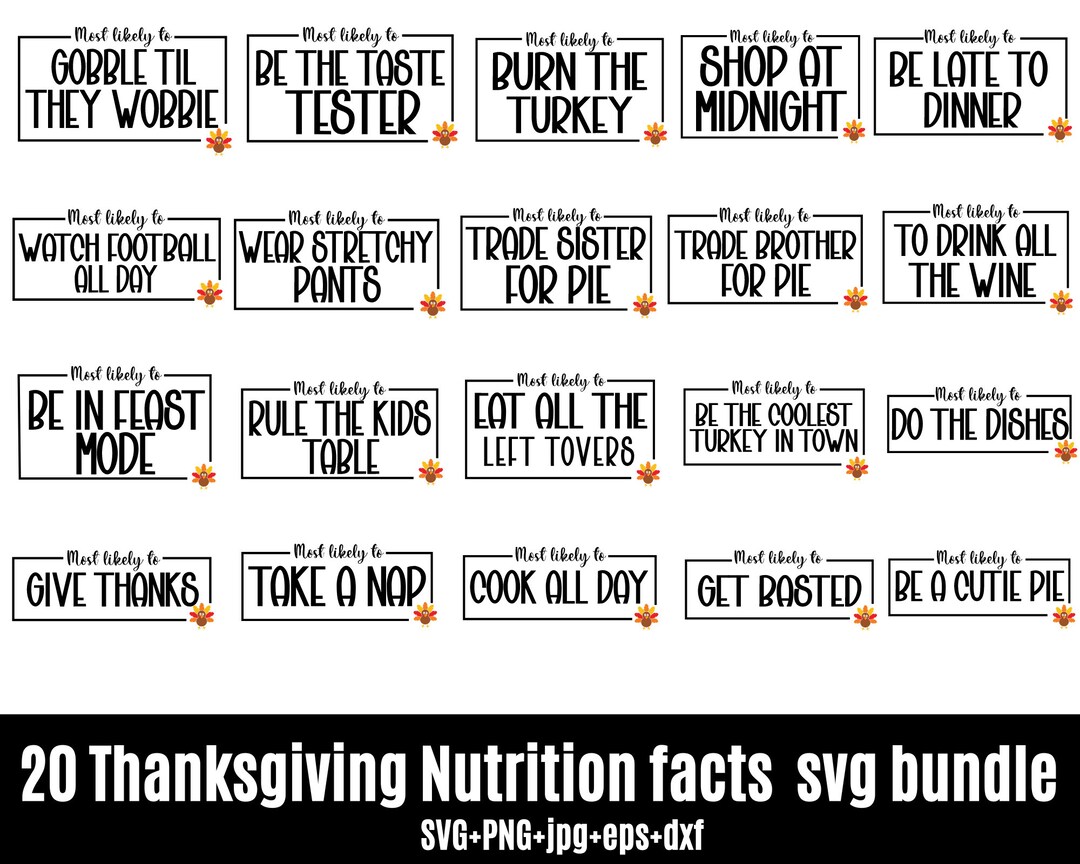 Thankful Svg, Thanksgiving SVG Bundle, Fall Svg, Pumpkin Svg, Turkey ...
