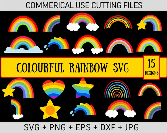 Colourful Rainbow Svg Bundle 30 Designs Cut - Etsy