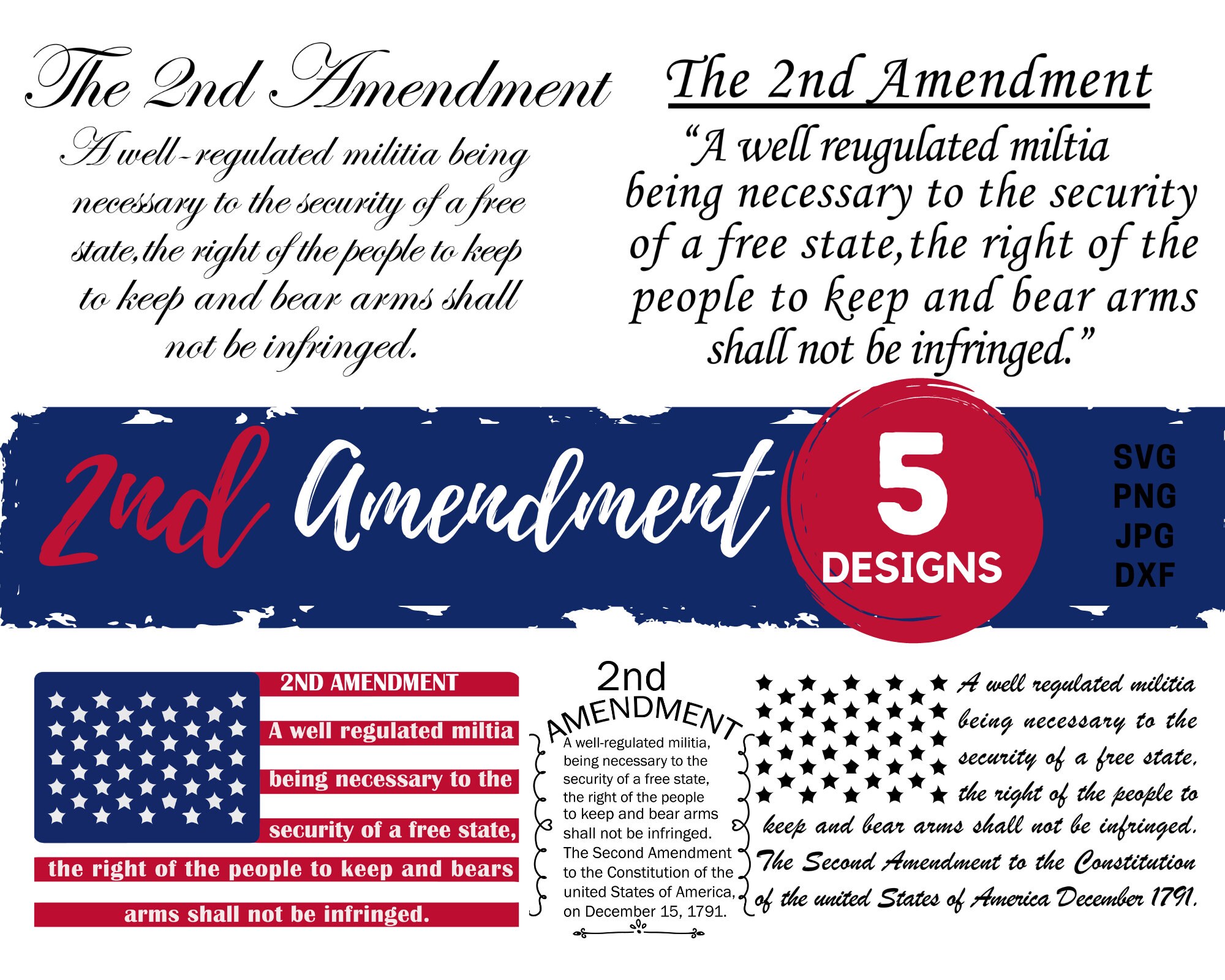The 2nd Amendment Svg Files for Cricut Second Amendment SVG | Etsy