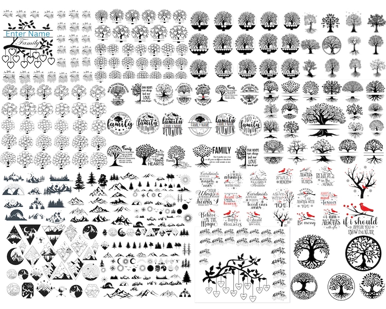 Mega Family Tree Bundle, 1-30 Members Family SVG, Family Tree Branch ...