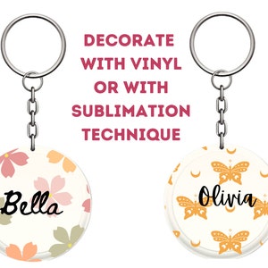 Round Keychain SVG Bundle, Key Ring Svg, Acrylic Keychain Svg, Keychain ...