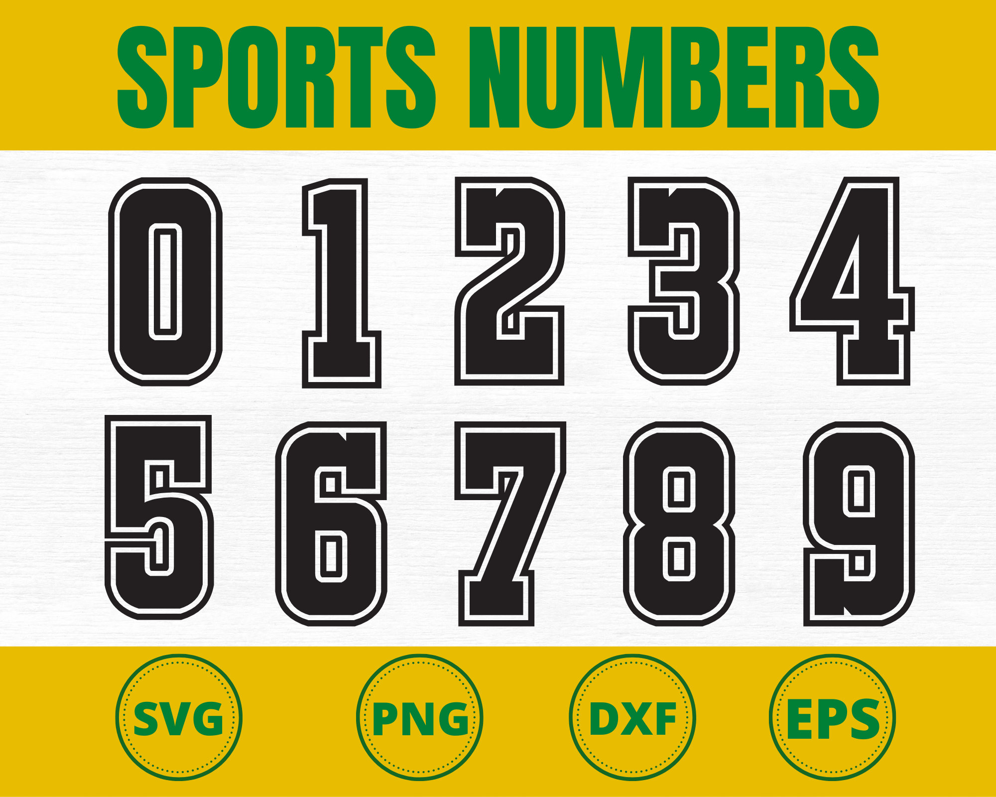 Sport Numbers Svg Jackport Typeface Jersey Numbers Svg | Etsy