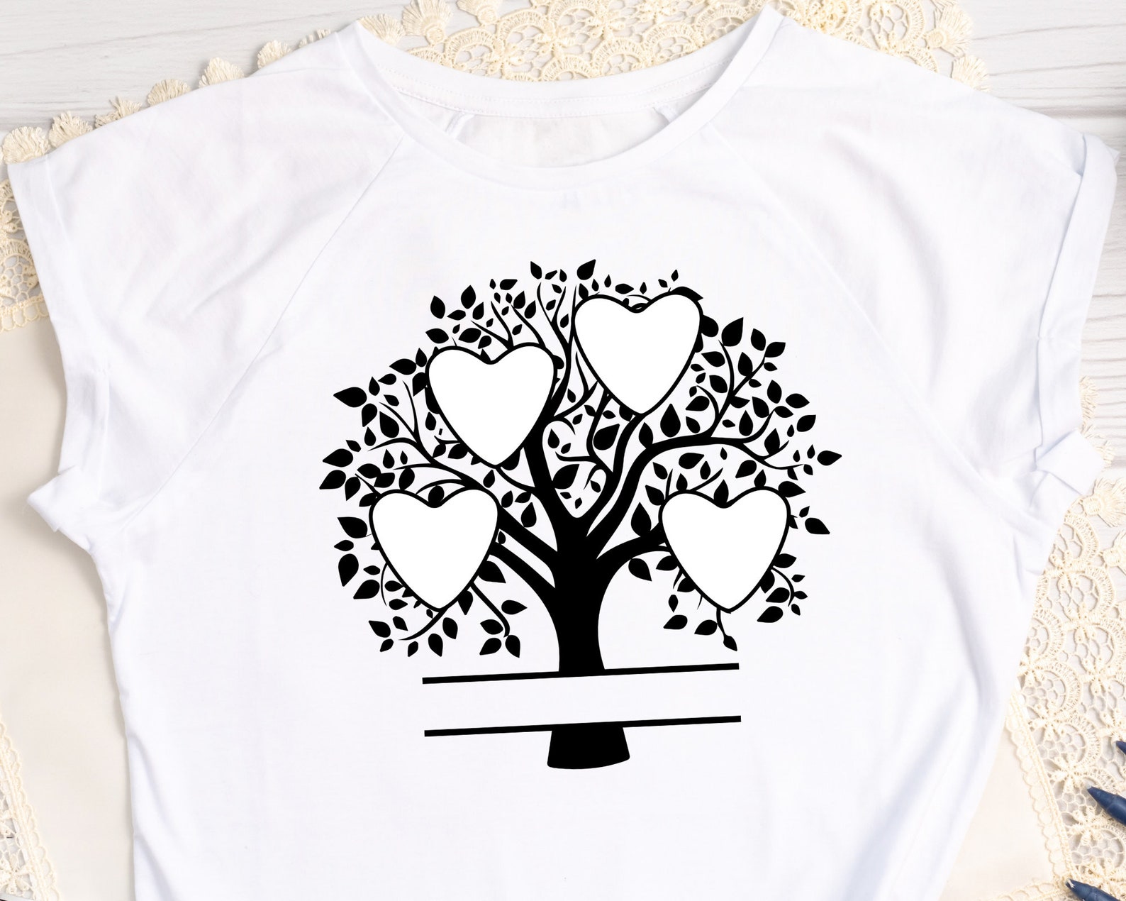 4 Family Member Tree Svg Family Tree Svg 4 Members Family - Etsy