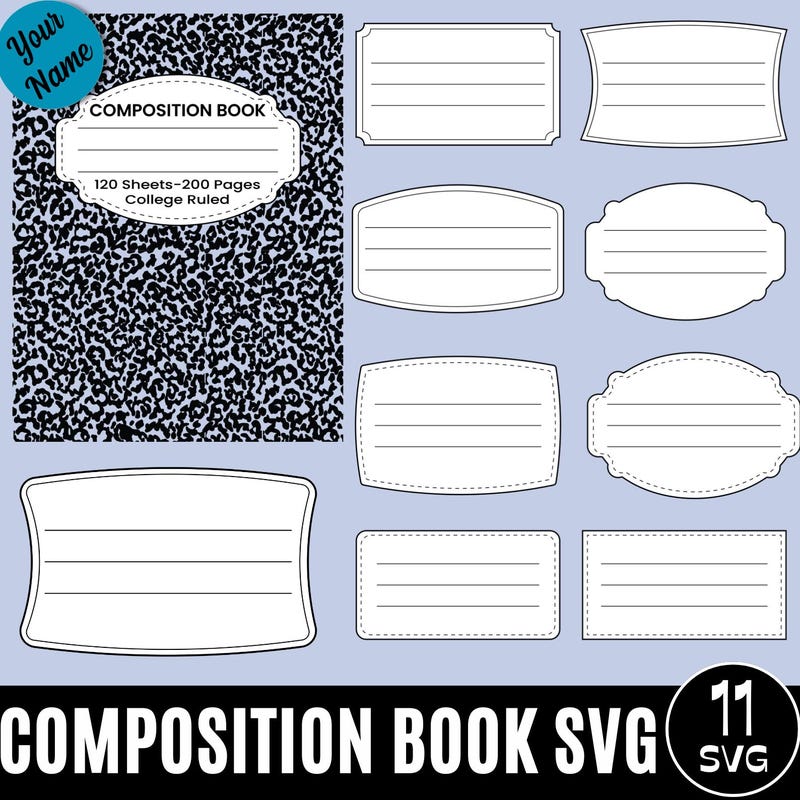 Composition Label Svg - Etsy