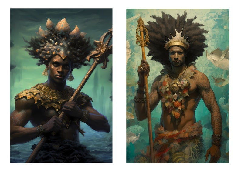 10 African American Merman Digital Papers 8.5 X 11 In. | Black Fairy ...